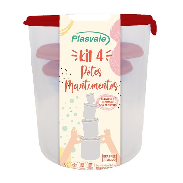 Conjunto 4 Porta Mantimentos Redondos